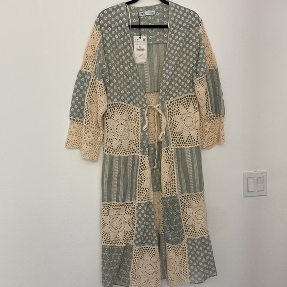Zara | Dresses | Zara Crocheted Kimono Limited Edition | Poshmark